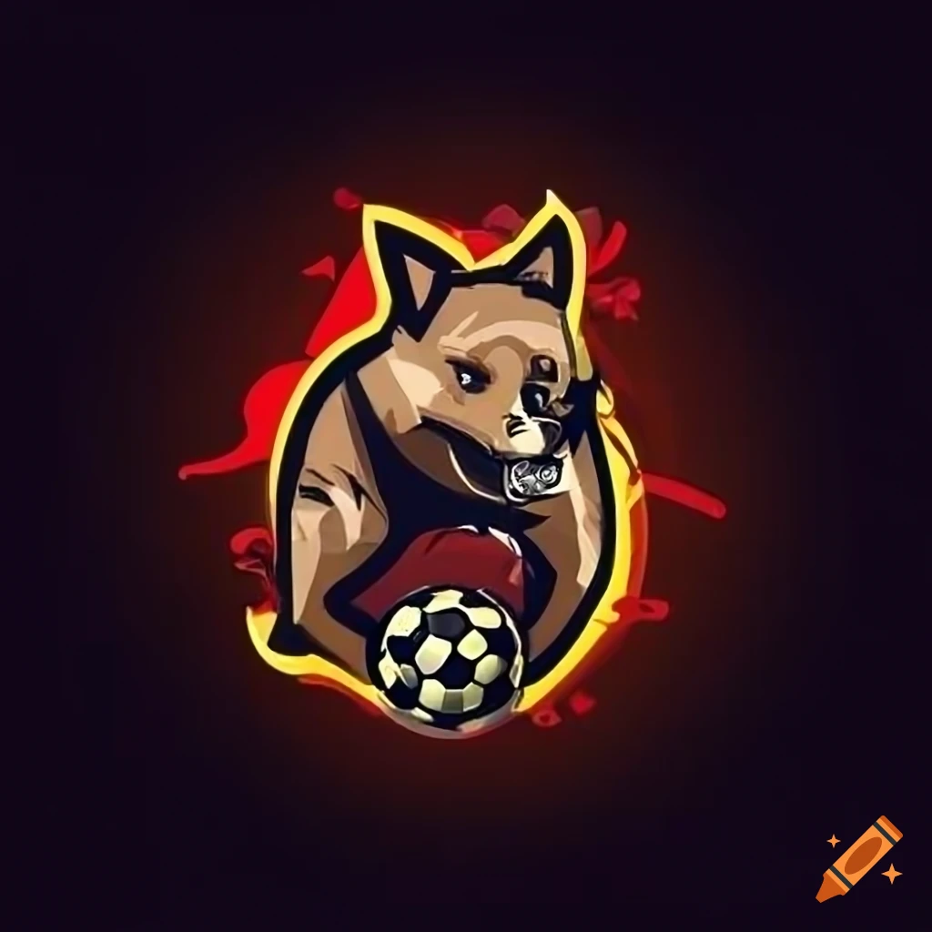 Fierce-looking dingo soccer club logo