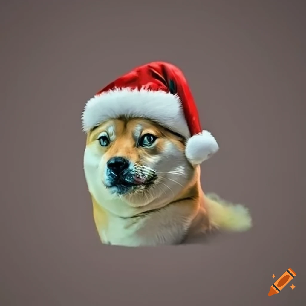 Doge dressed as santa claus