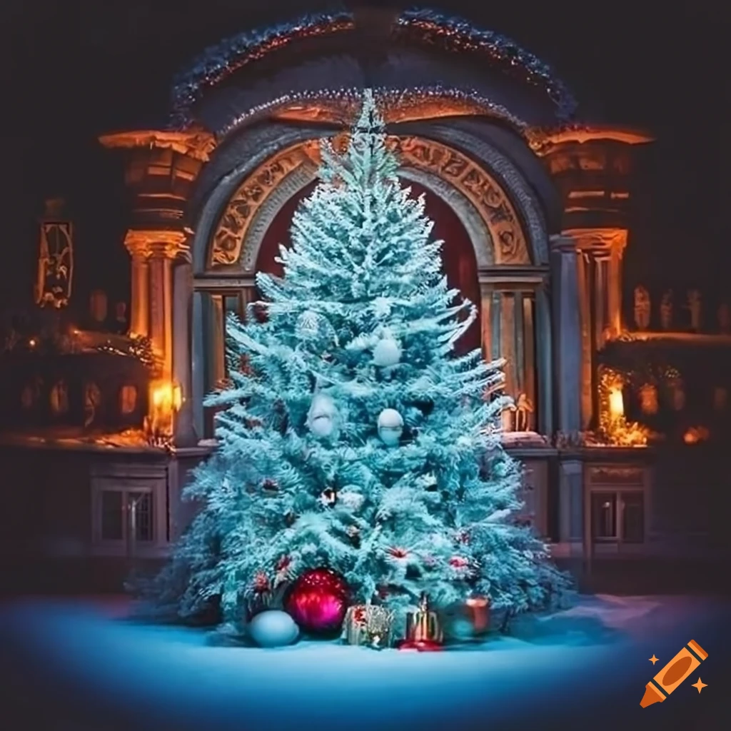 Cosy christmas tree with large ornaments