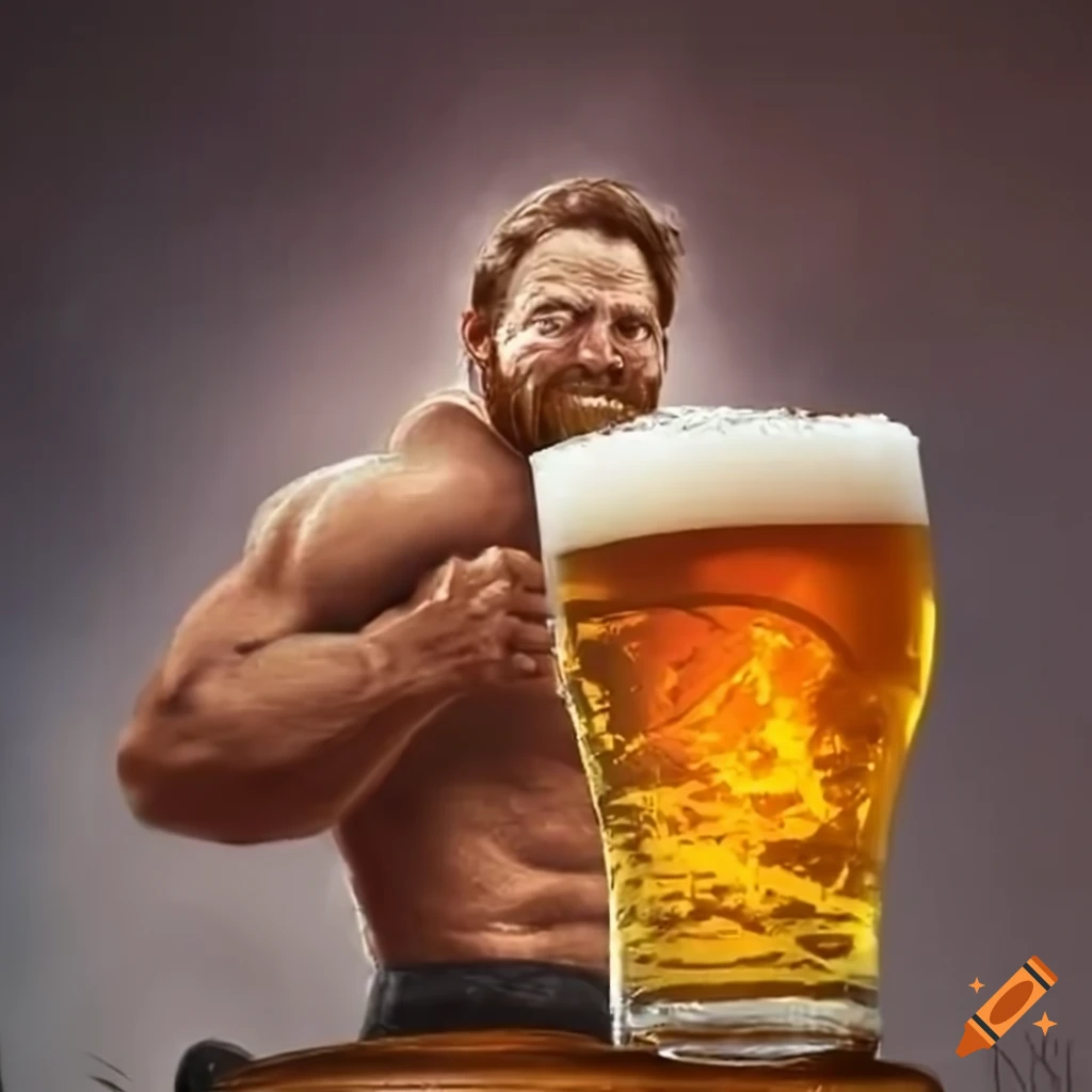 Illustration of Dale, a beer-fueled superhero on Craiyon