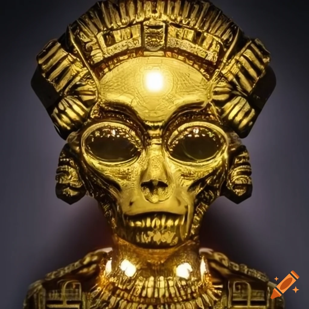 Led lights featuring aztec alien god design
