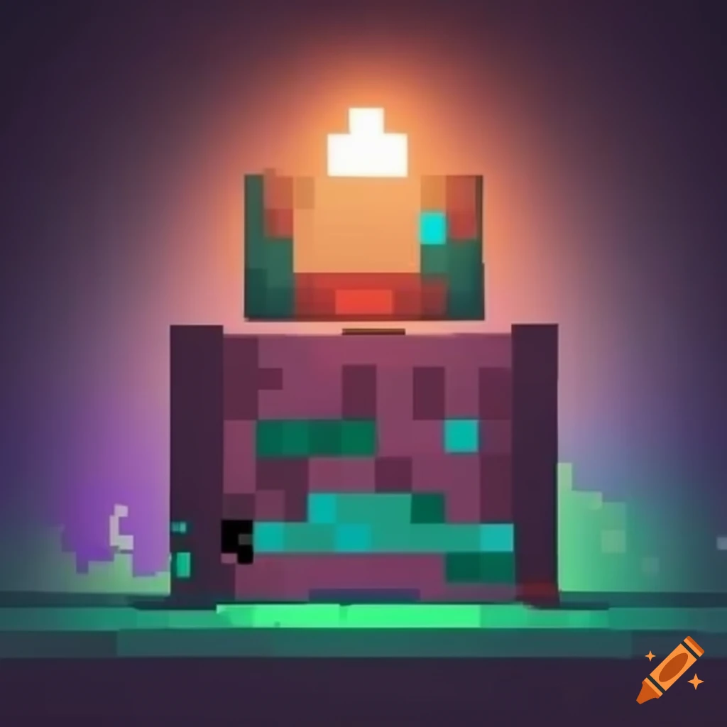 Pixel art drawing inspired by Minecraft with the text "ByteGrief" on ...