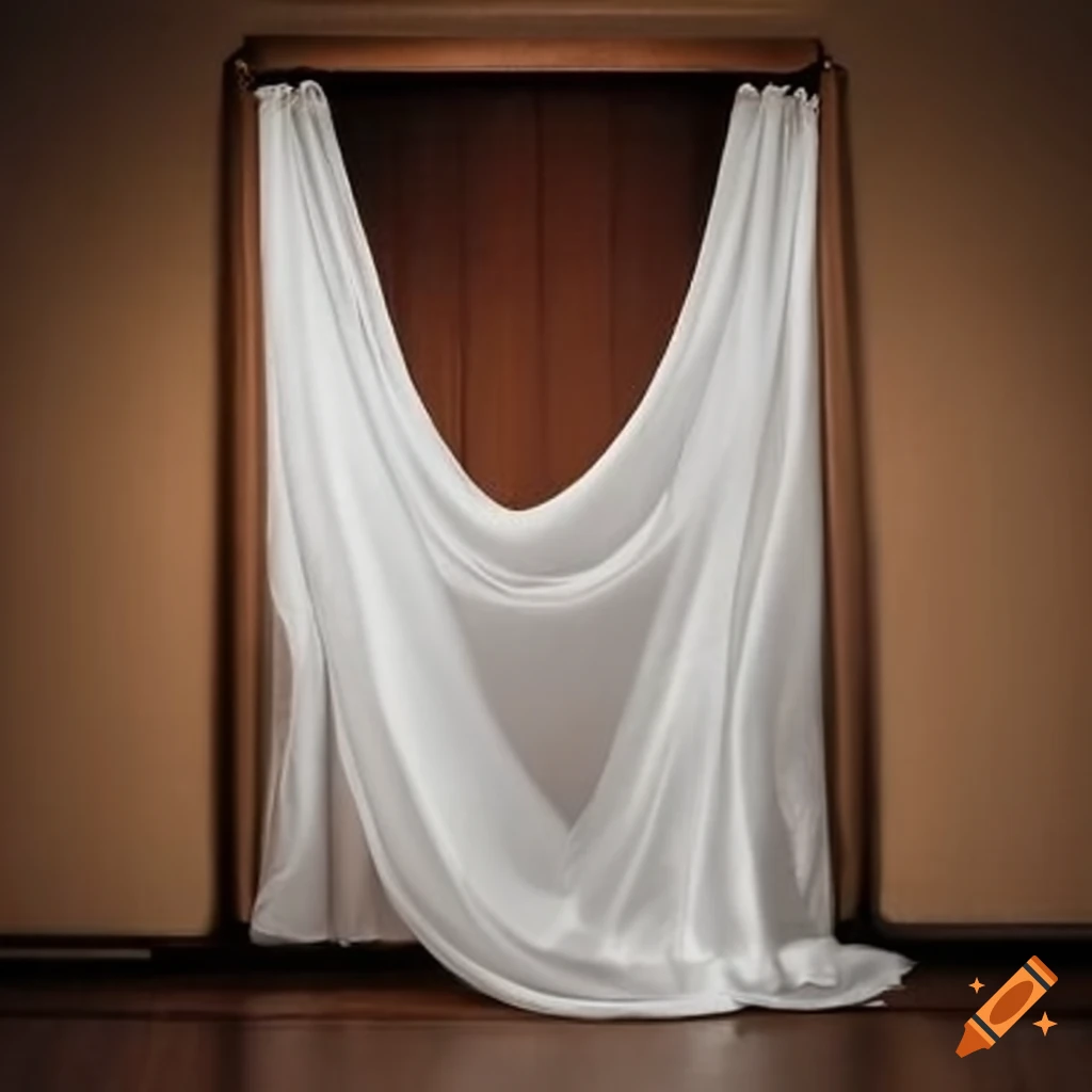 White silk drape