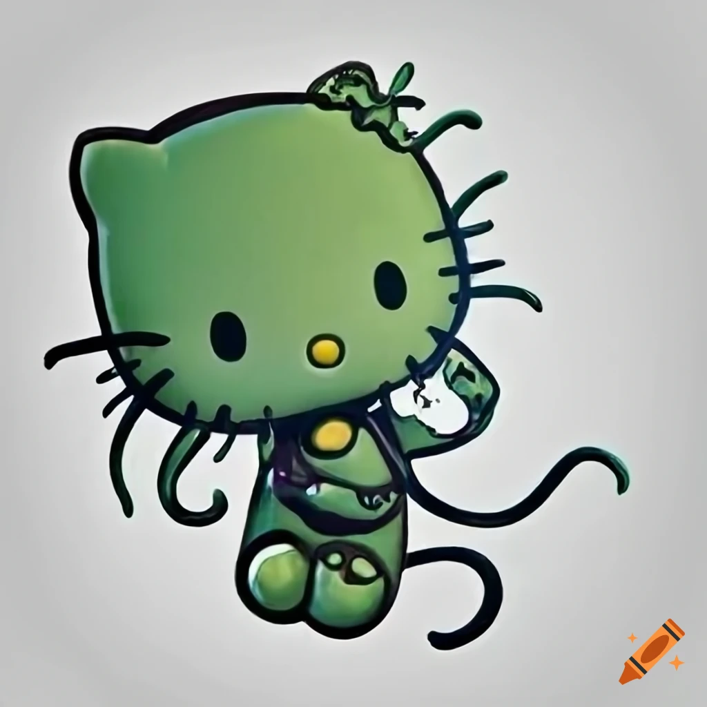 Hello kitty dressed as cthulhu