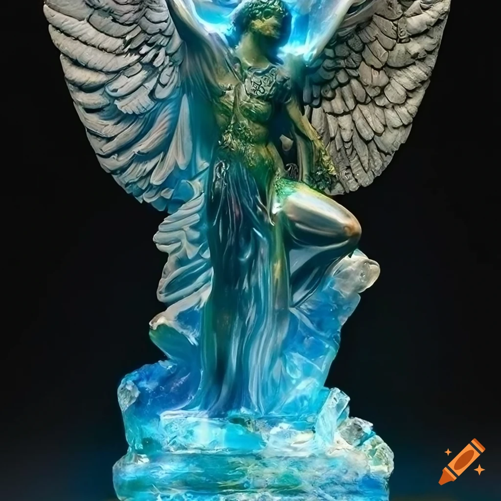 Marble sculpture with intricate details and vibrant colors on Craiyon