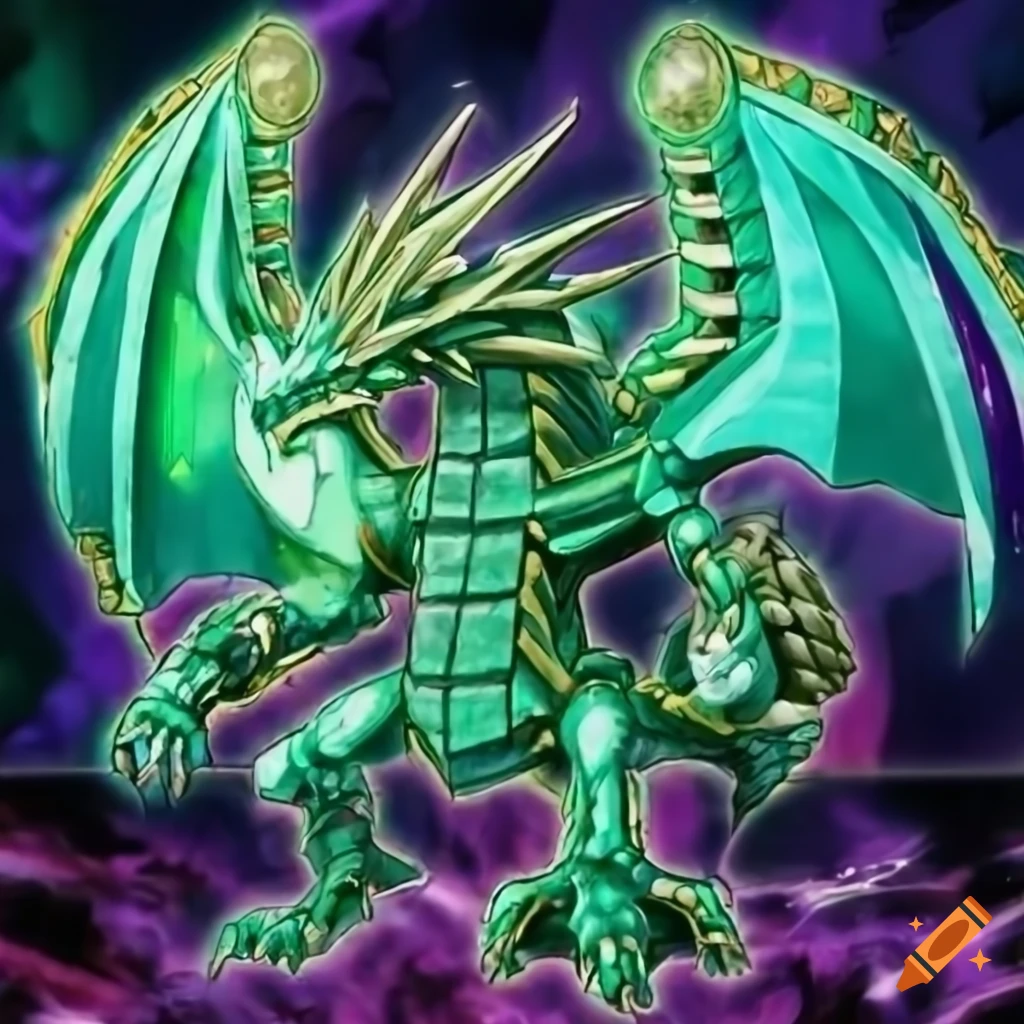 Aztec jade dragon card art on Craiyon
