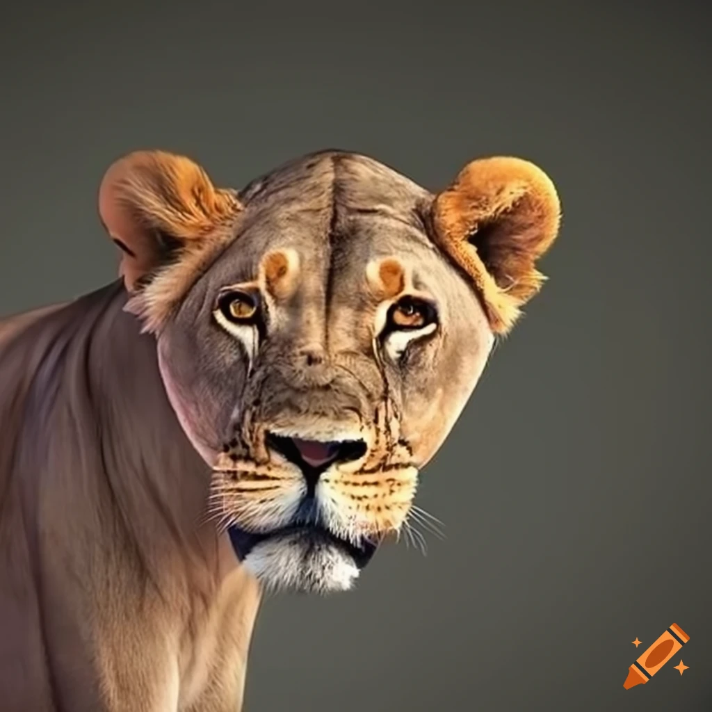 Lioness roaring with musical notes