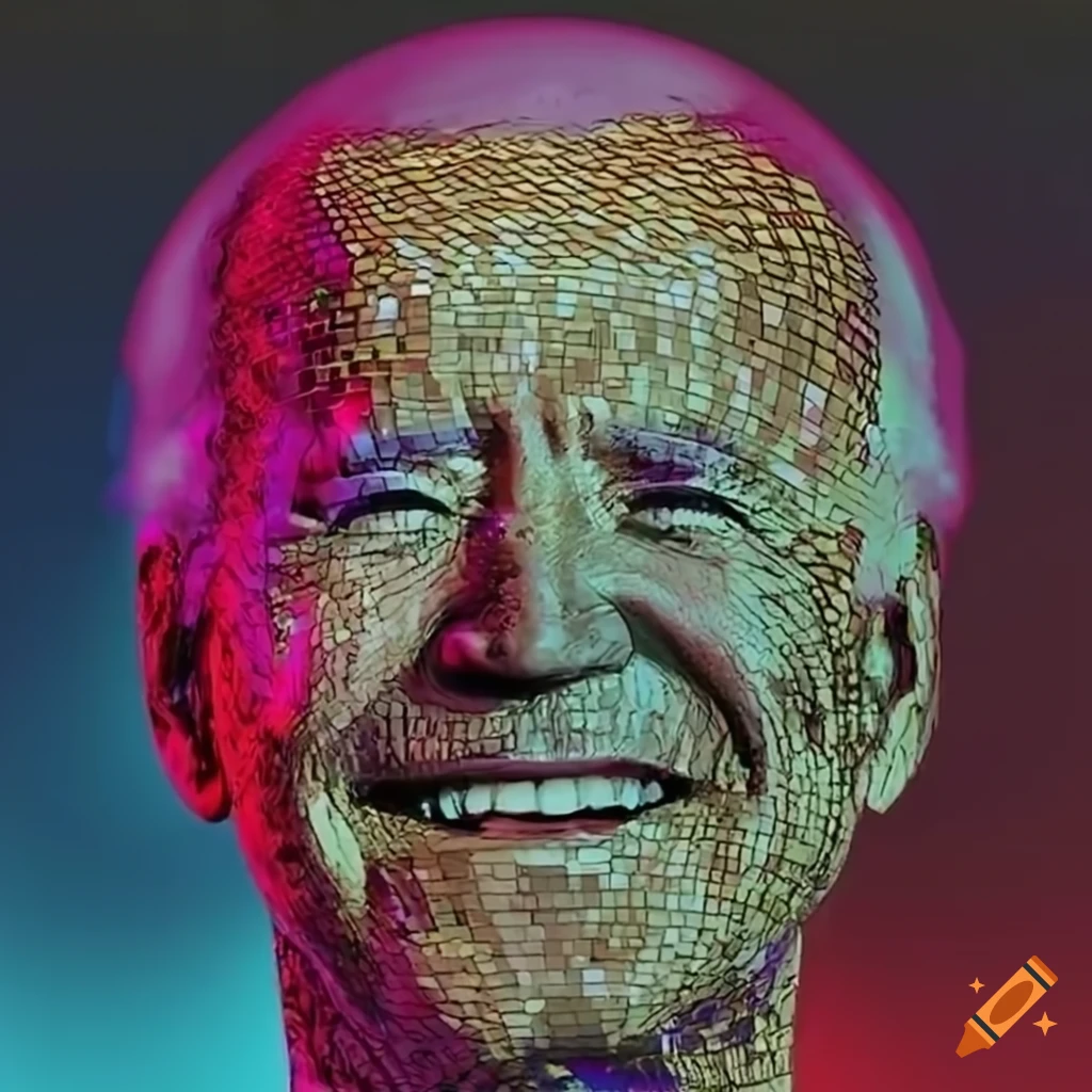 Surreal portrait of joe biden with disco elements on Craiyon