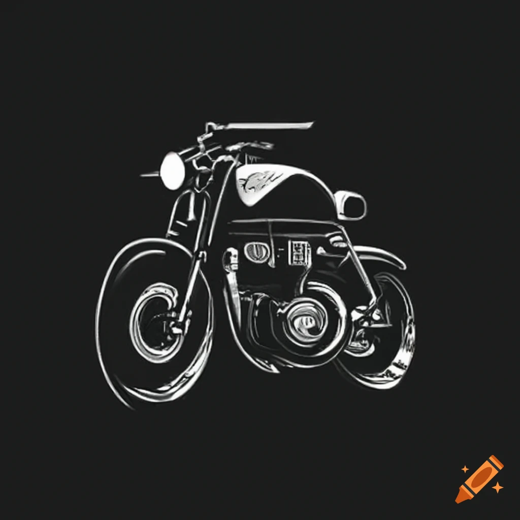 Sleek and stylish cafe racer motorbike logo
