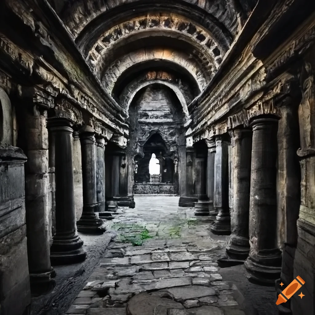 Dark temple on Craiyon