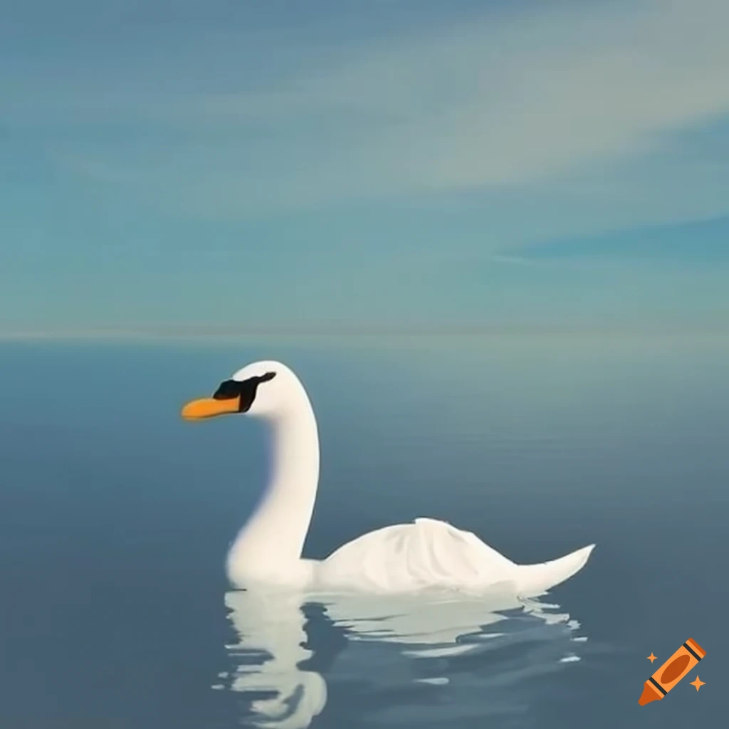 Swimming superhero in a swan costume