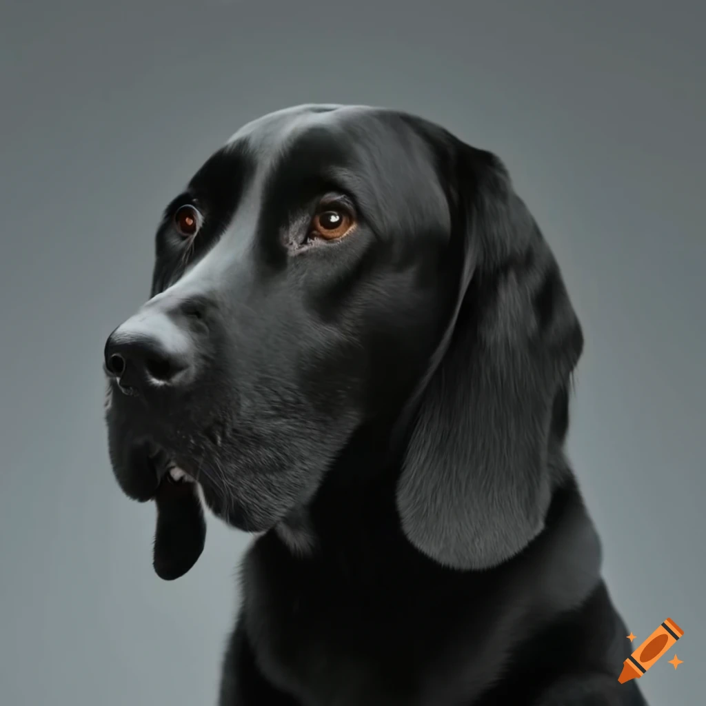 Image of a black lab and bloodhound mix on Craiyon