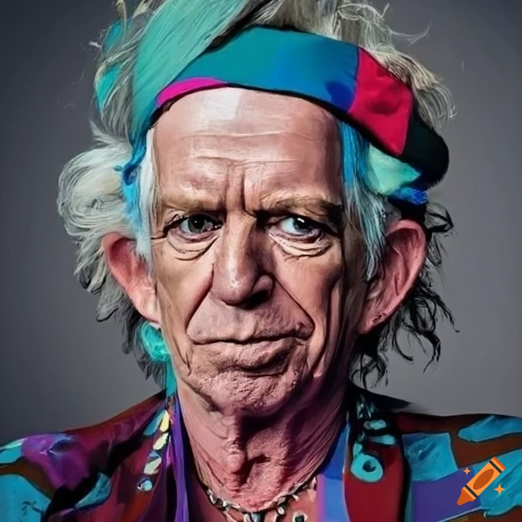 Portrait of keith richards, iconic musician on Craiyon