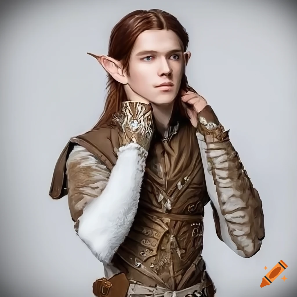Image of a male tolkien elf in winter outfit