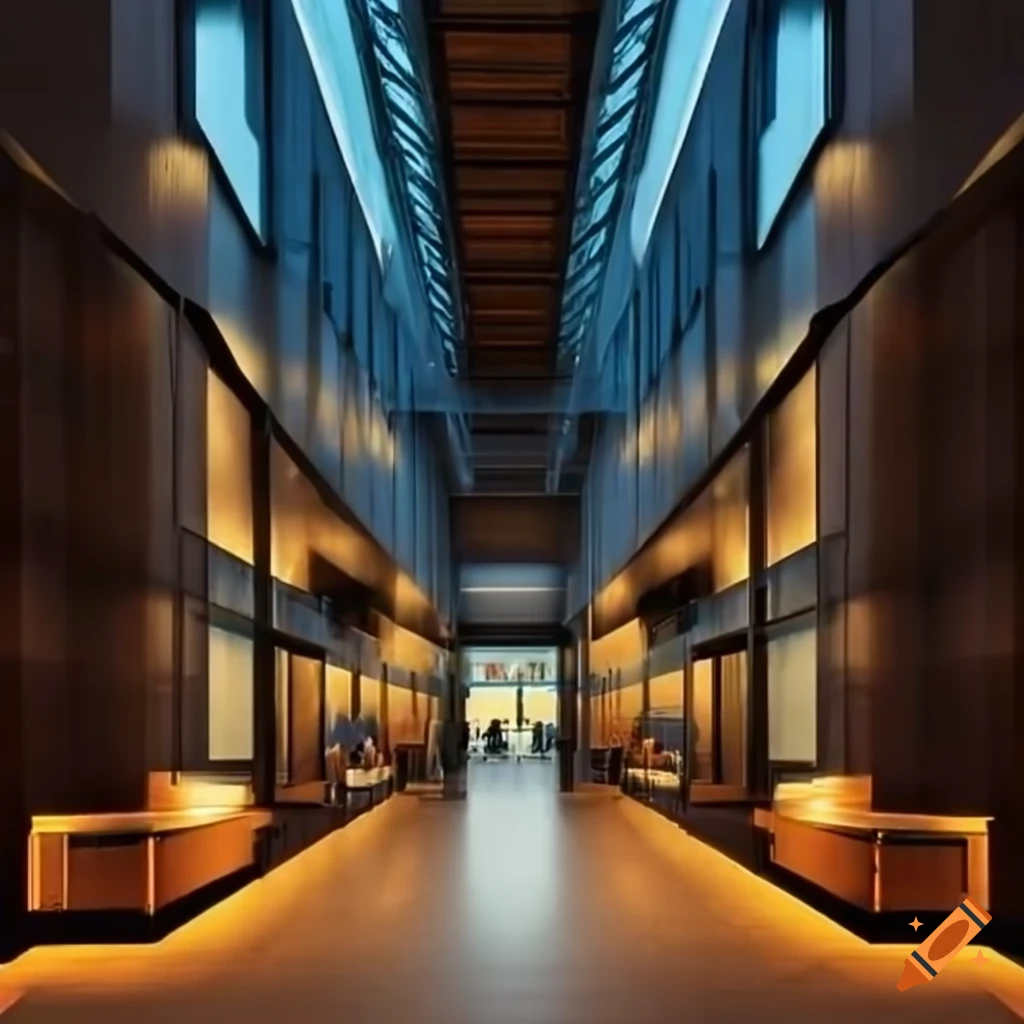 Modern office building lobby on Craiyon