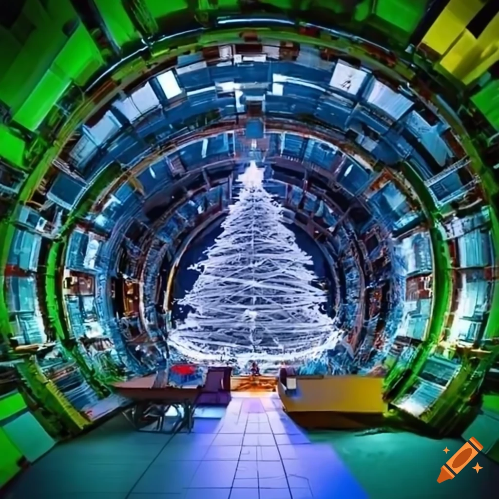 Christmas tree inside the large hadron collider on Craiyon