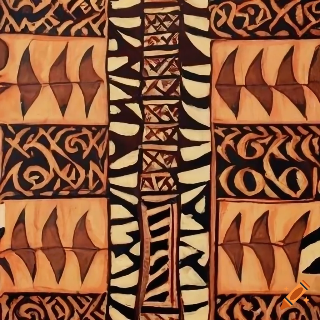 Polynesian tapa cloth painting