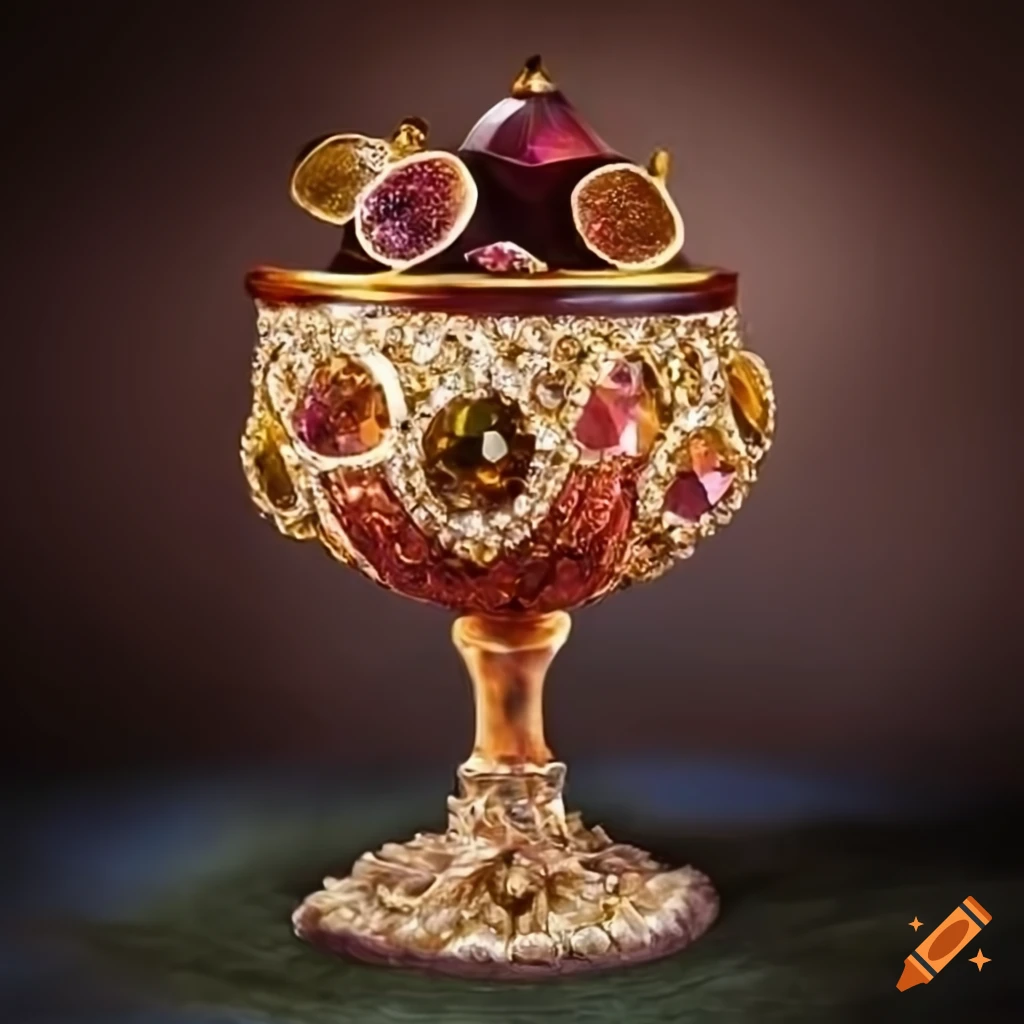 Jeweled goblet filled with figs