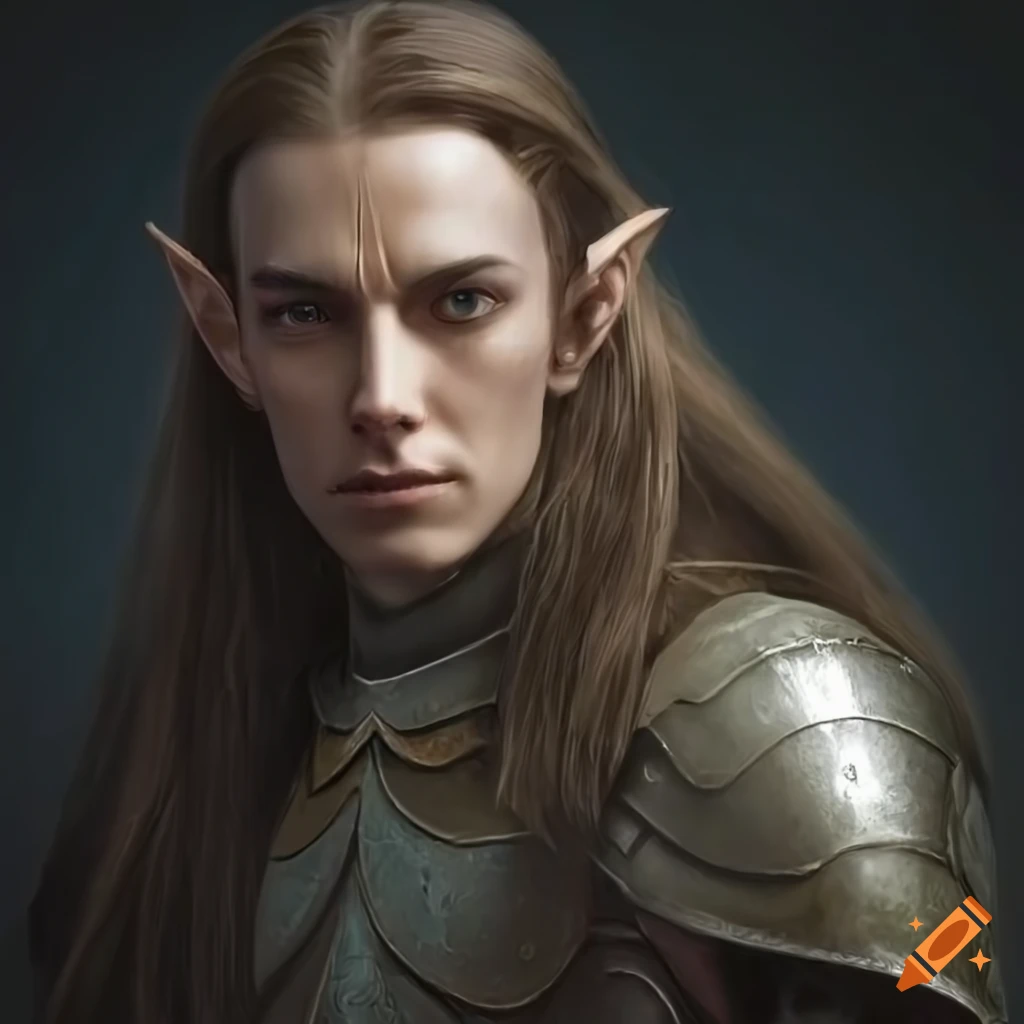 Full body model sheet of a male tolkien elf on Craiyon