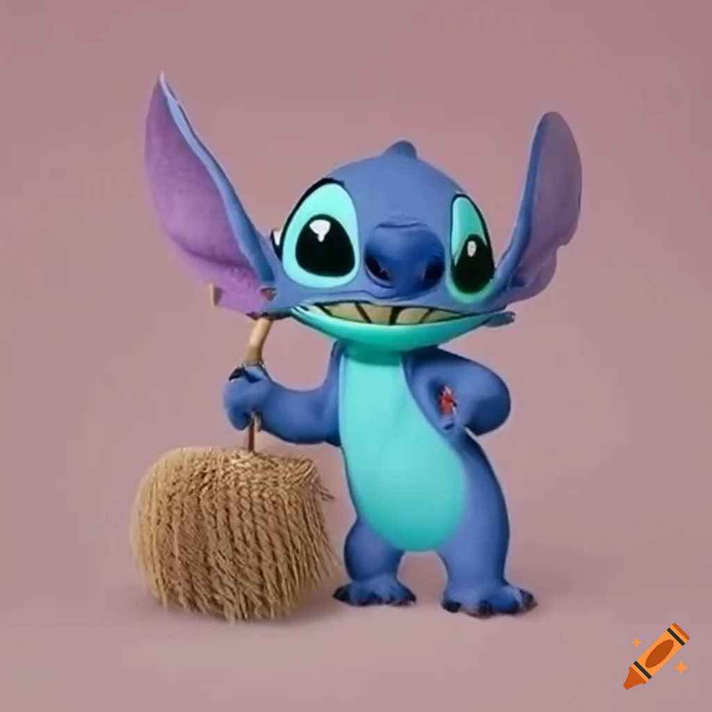 Stitch sweeping with a broom