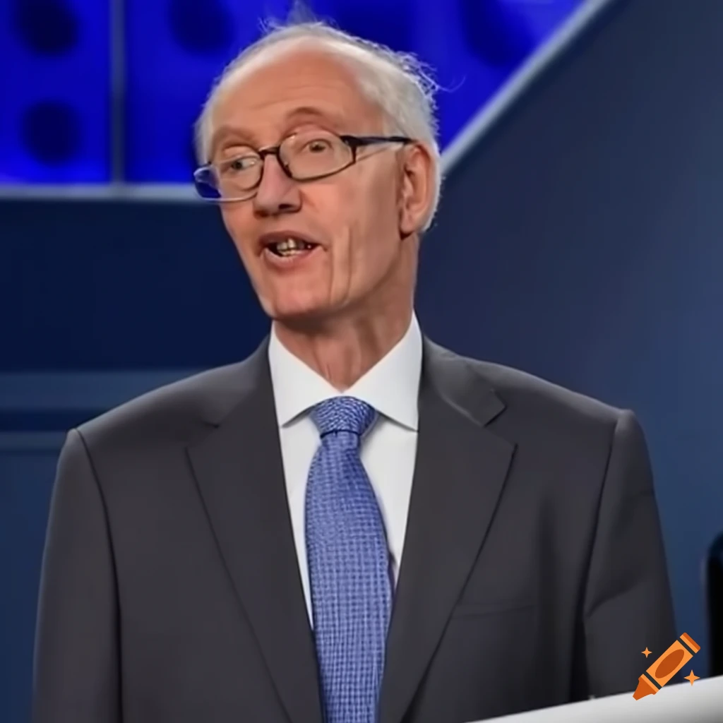 Representative speaking at a televised debate on Craiyon