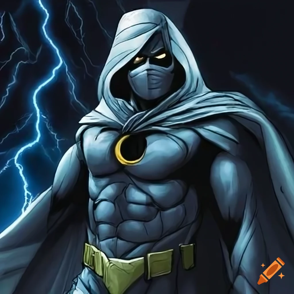 Image of moon knight with glowing eyes