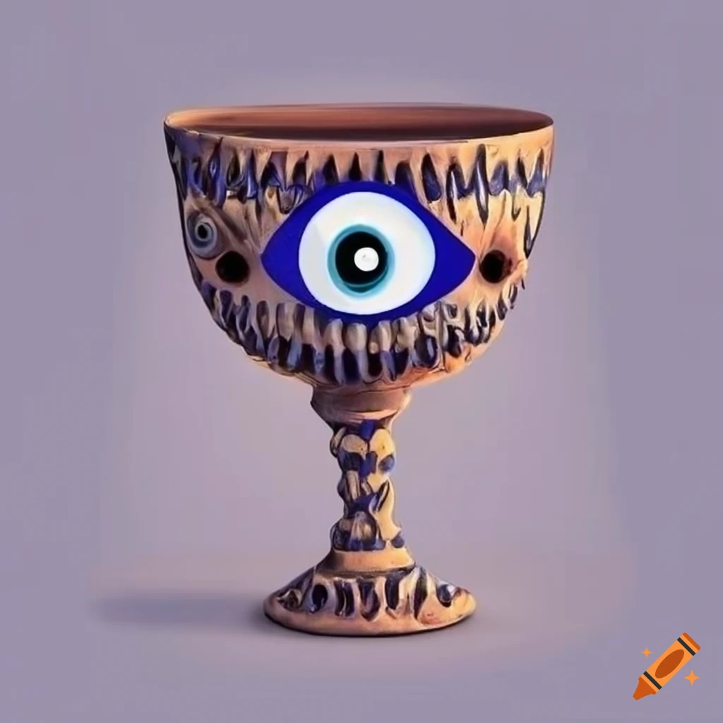 Evil eye goblet with figs inside on Craiyon