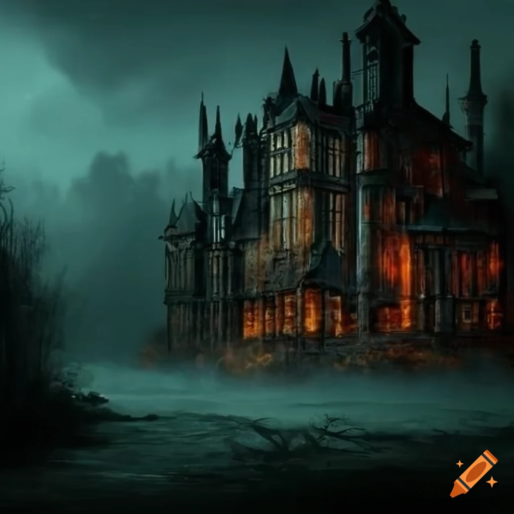 Dark victorian laboratory landscape on Craiyon