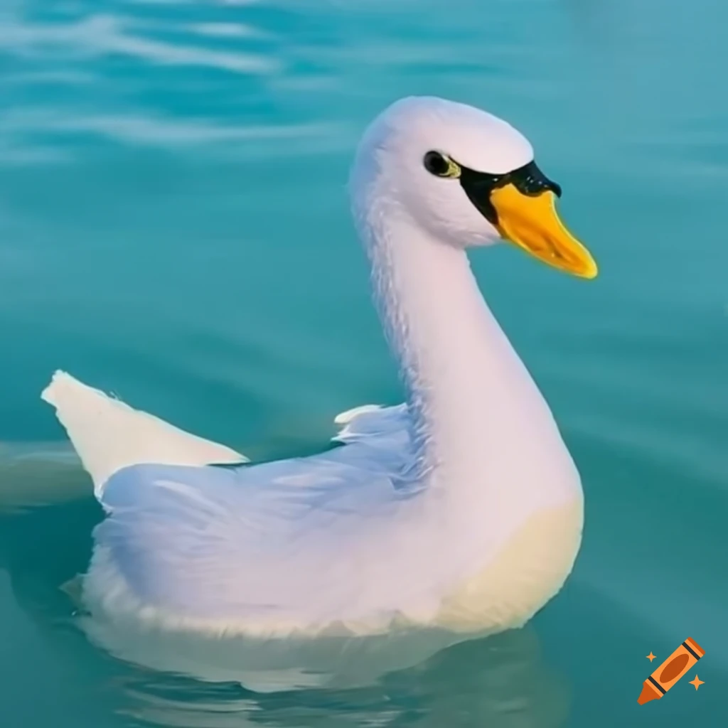 Swimming superhero in a swan costume on Craiyon
