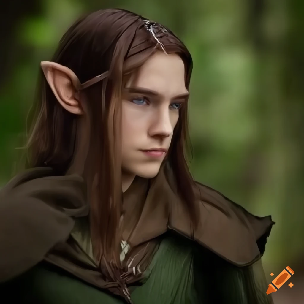Cosplay of a male tolkien elf in hunter outfit