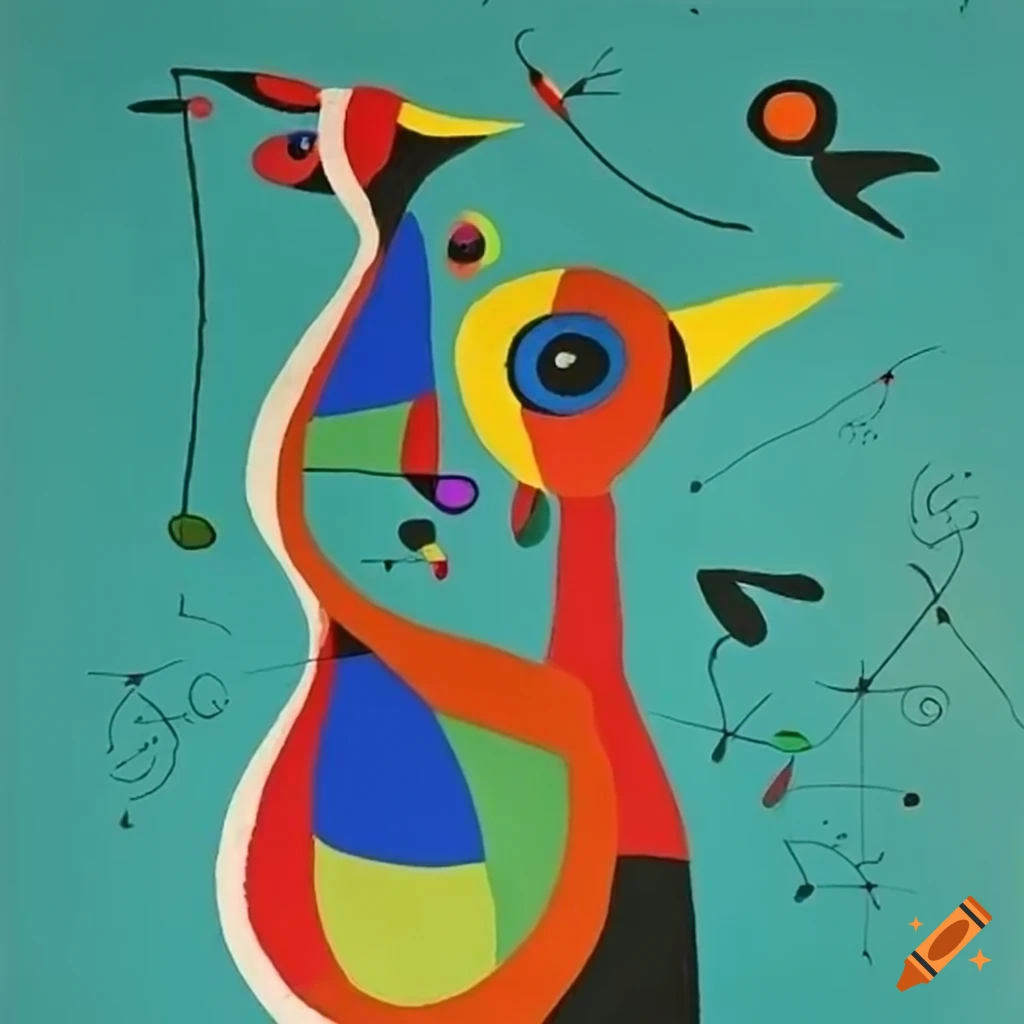 Joan miro's birds in paradise on Craiyon