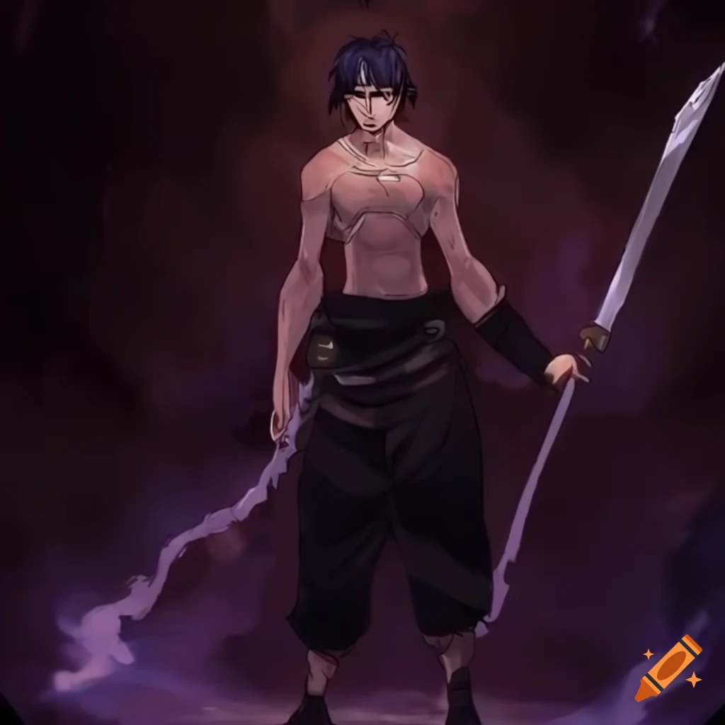 Toji Fushiguro transformed into a powerful DND warrior on Craiyon