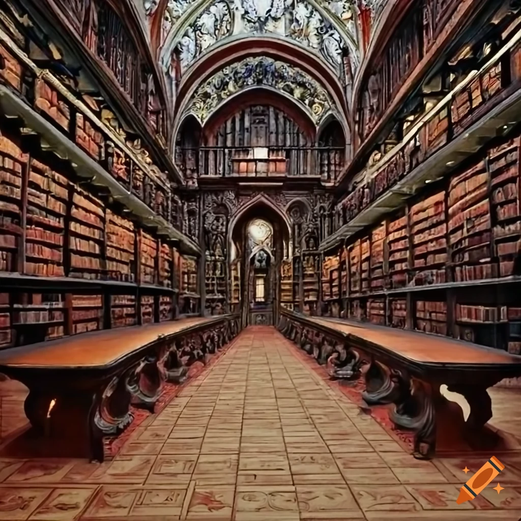 Image of a grandiose gothic library on Craiyon