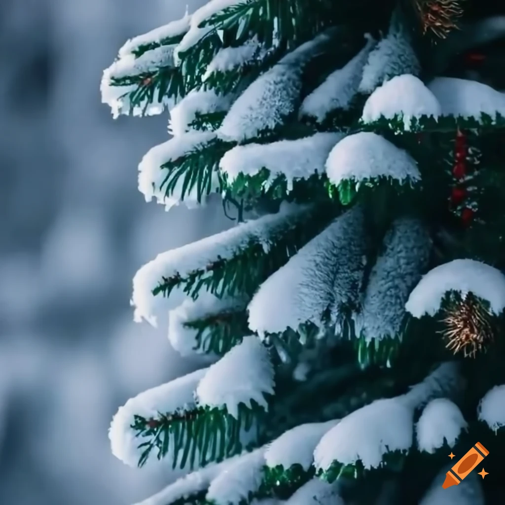 Winter Pine Forest With A Christmas Tree