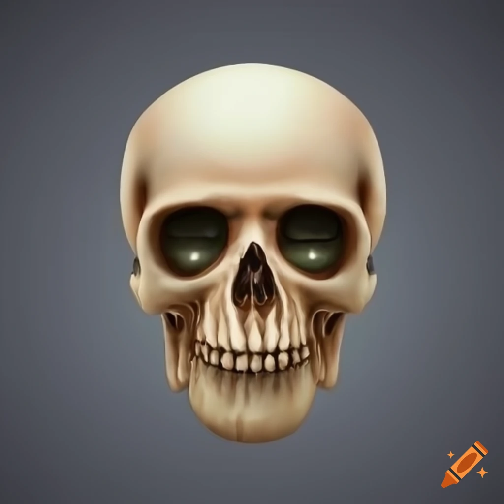 Realistic skull emoji on Craiyon