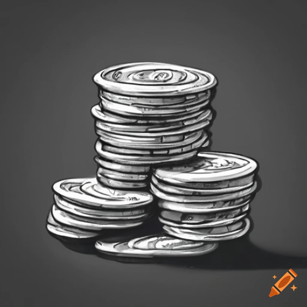 Neatly stacked ancient coins on a table