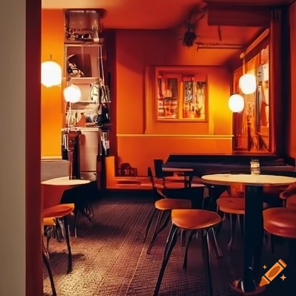 Orange fruit themed cafe interior