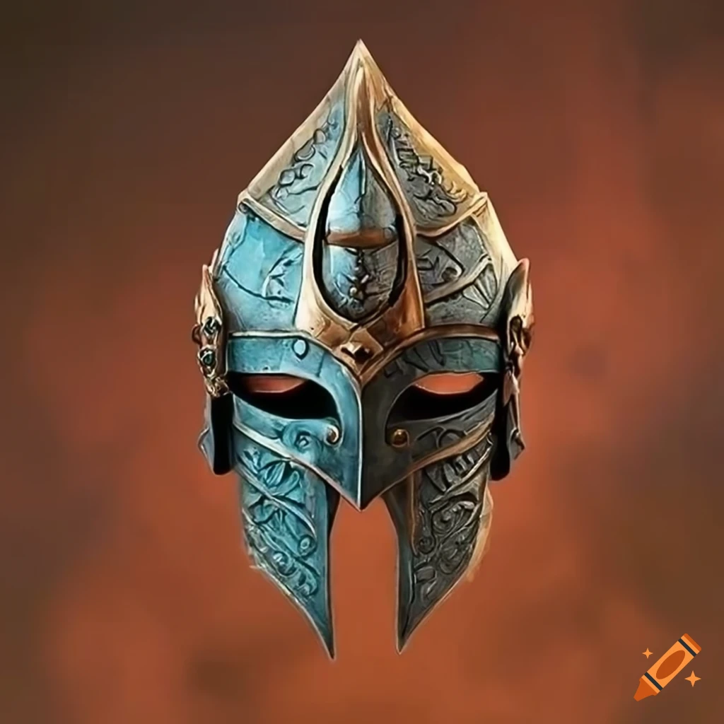 Mythic medieval fantasy helm on Craiyon