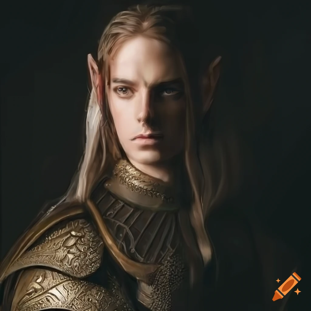 Full body model sheet of a male Tolkien Elf on Craiyon