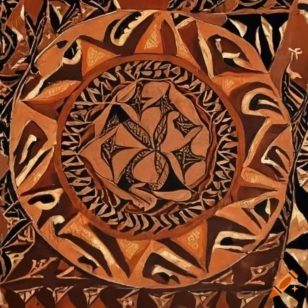 Polynesian tapa cloth painting on Craiyon