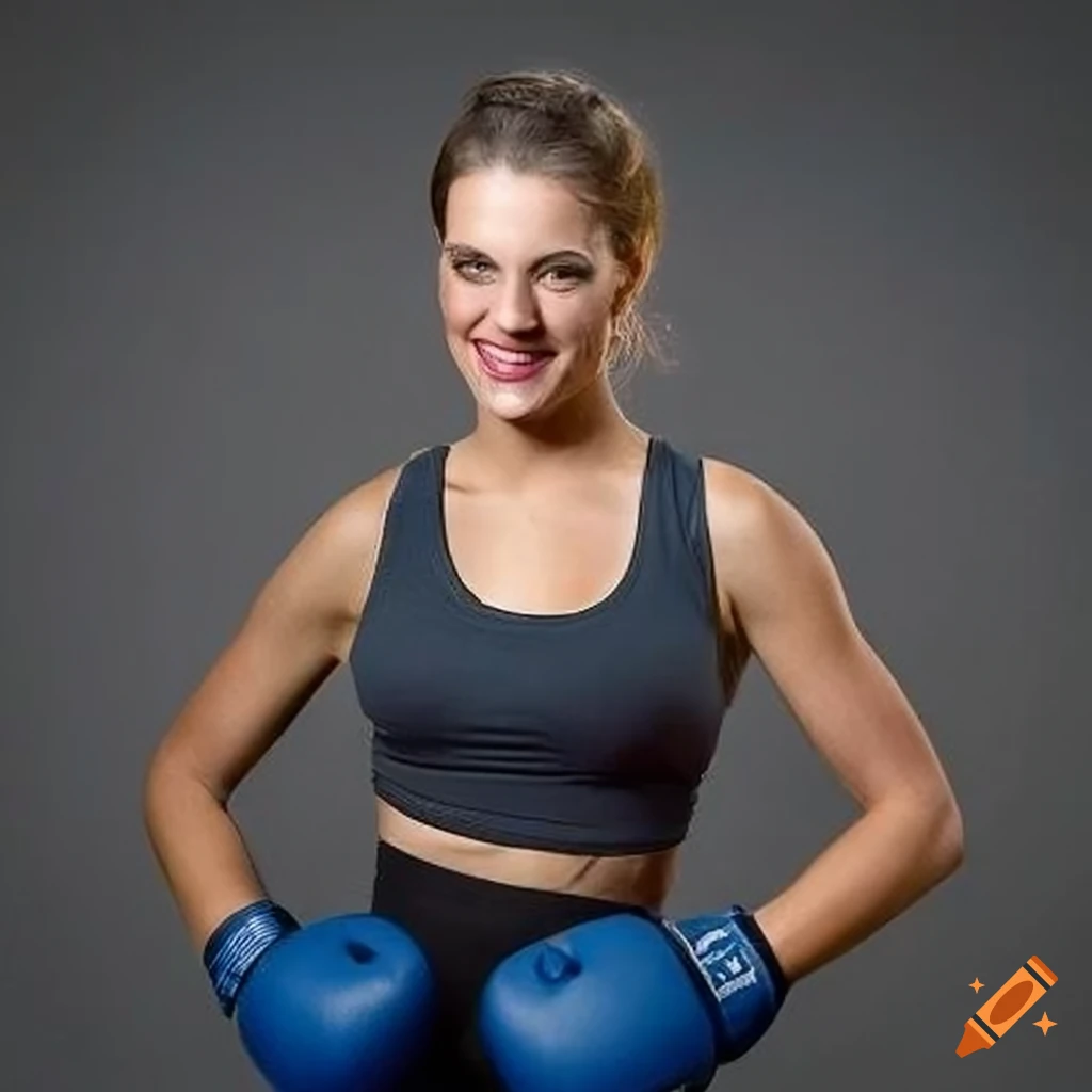 Photograph of a young Antonia Christina Basilotta in boxing instructor outfit on Craiyon