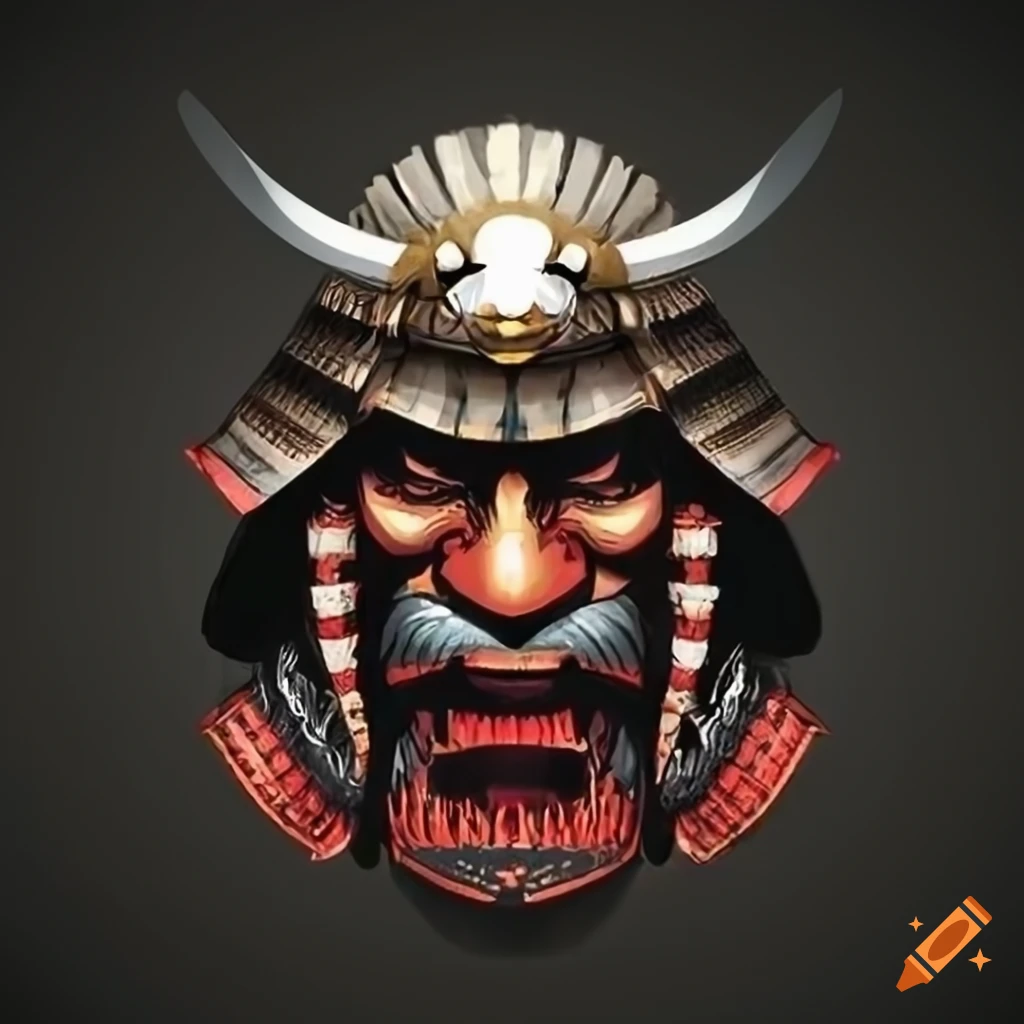 Samurai face logo in high definition
