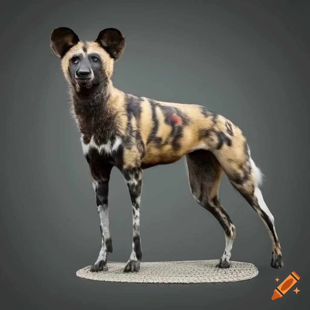 Side view of a wild dog in its natural habitat