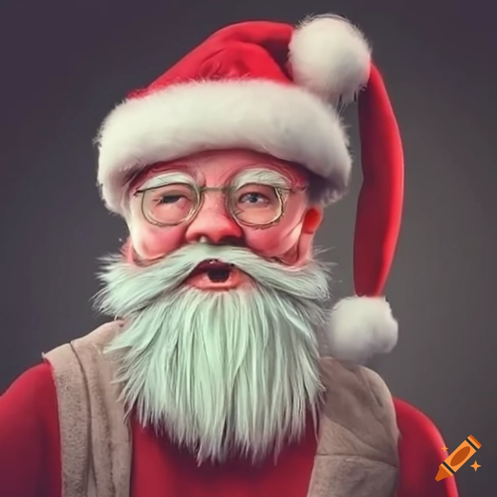 Funny image of a clumsy santa claus