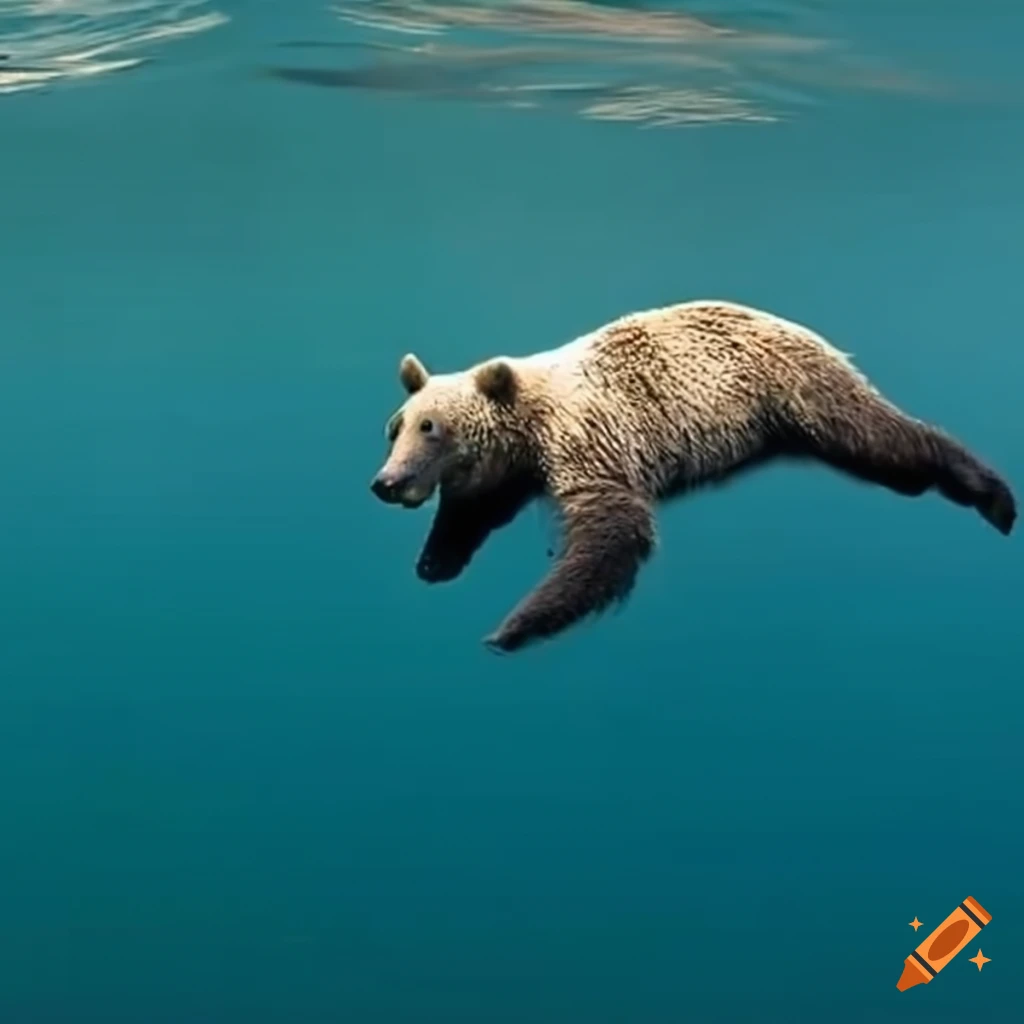 Ocean bear floating on water surface