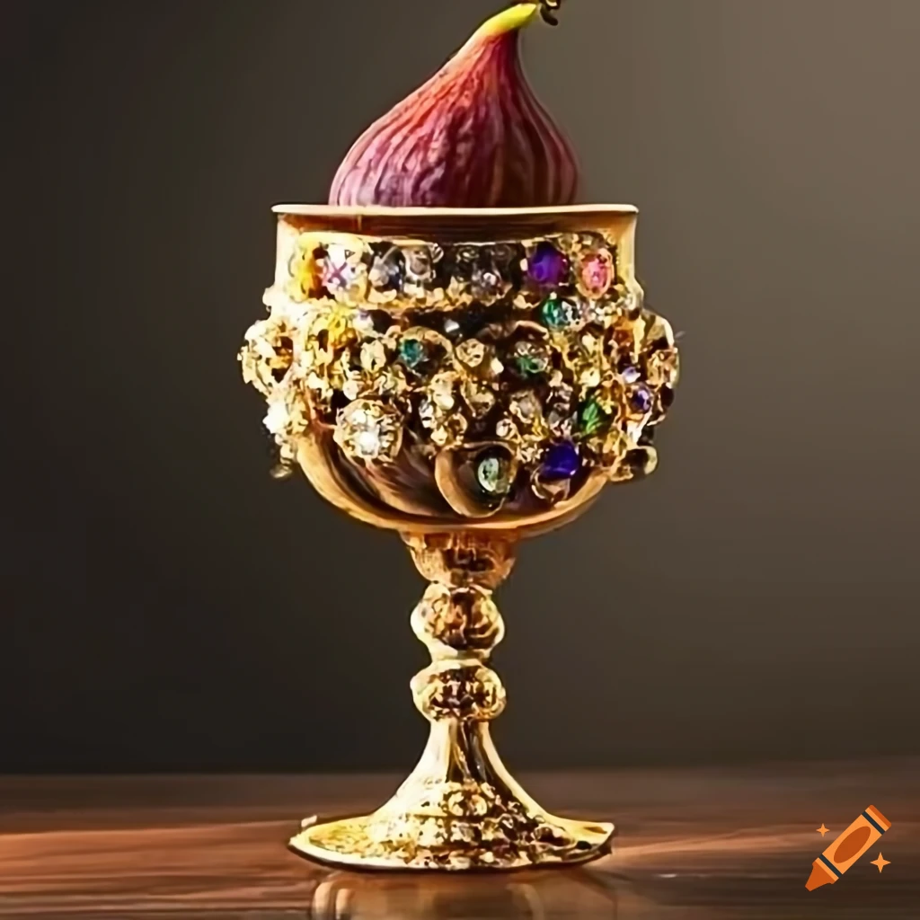 Goblet filled with jeweled figs