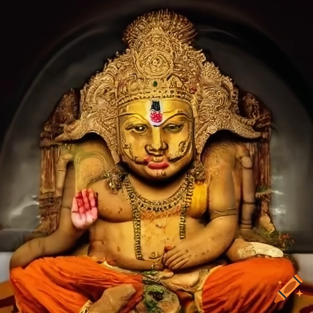 Indian god swimming in a curry bowl