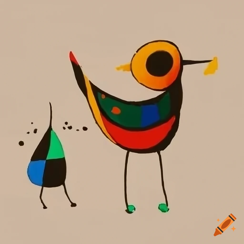 Painting of birds in paradise by joan miro