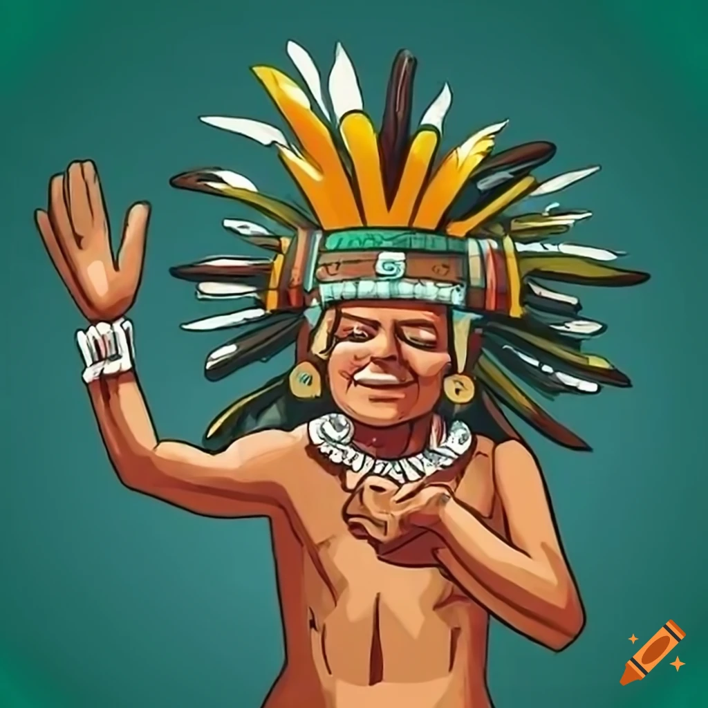 Aztec person making a respectful gesture on Craiyon