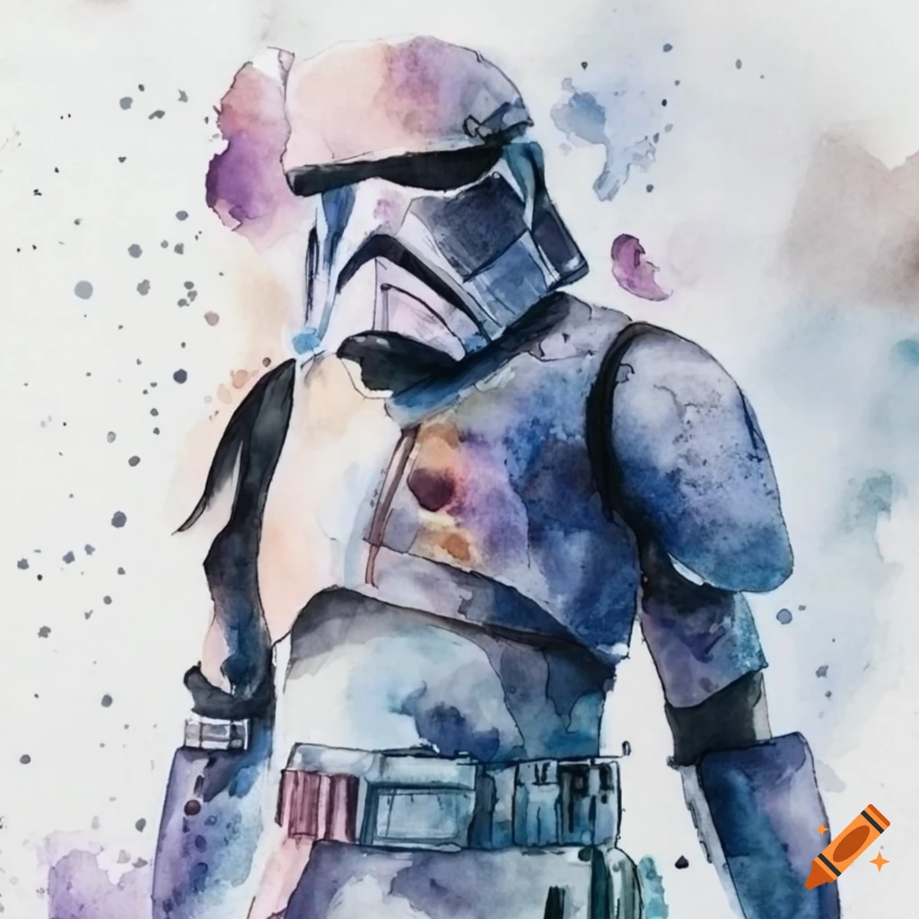 Watercolor painting of star wars characters on Craiyon